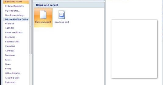 Creating a New Document In Microsoft Word 2007 ~ Tutorial MS Word