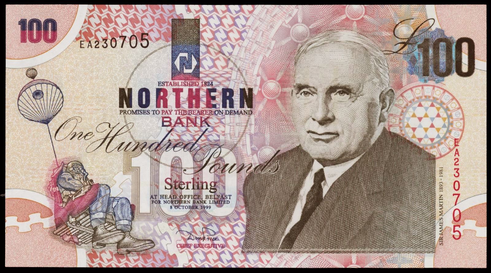 Northern Ireland 100 Pound Note 1999 Northern Bank|World Banknotes ...