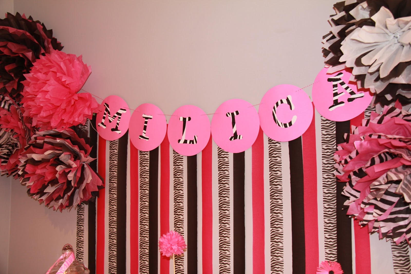 THREElittleBIRDS' : Hot Pink and Zebra Print Party