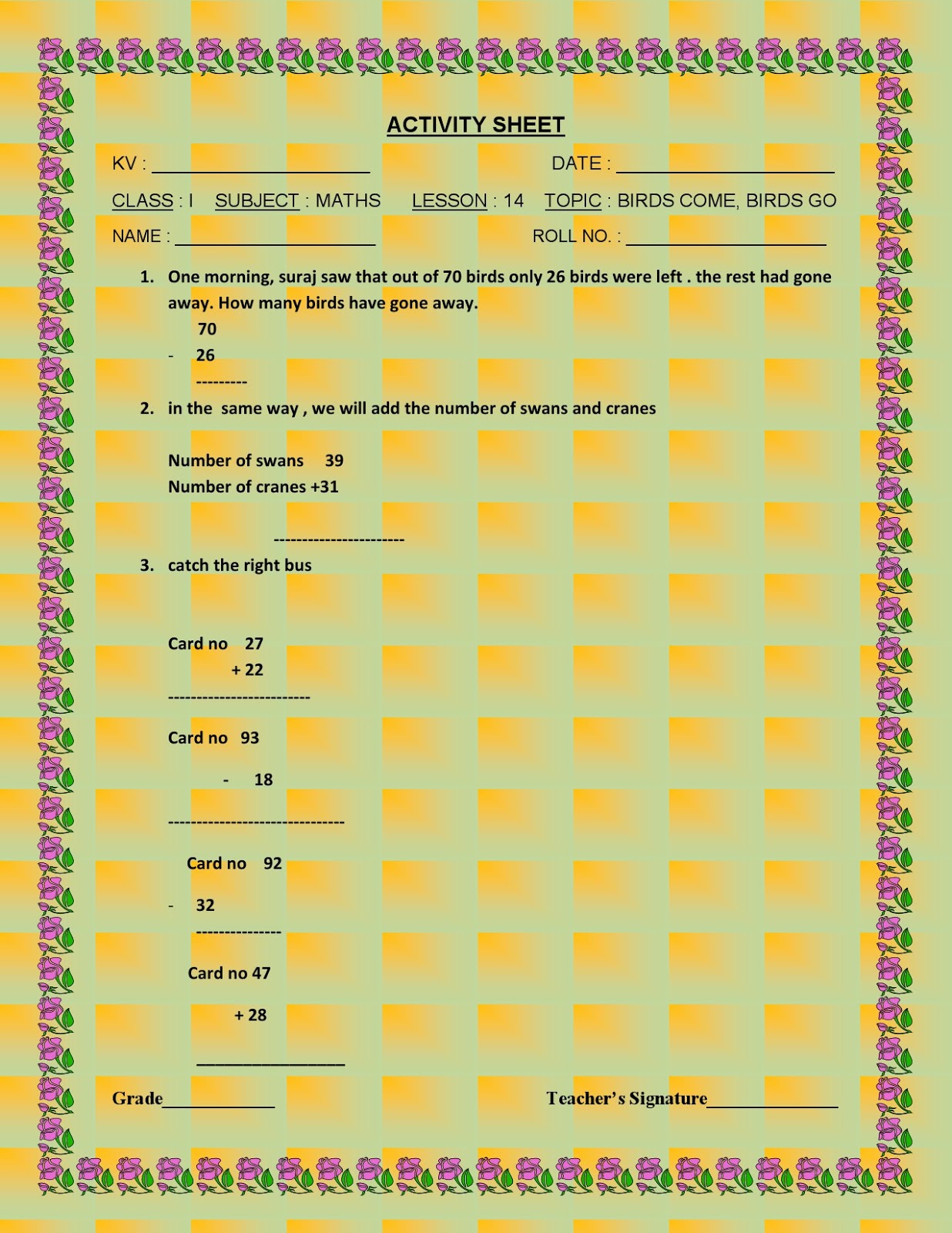 Worksheet Class Maths Activity Sheets - Raste-enblog