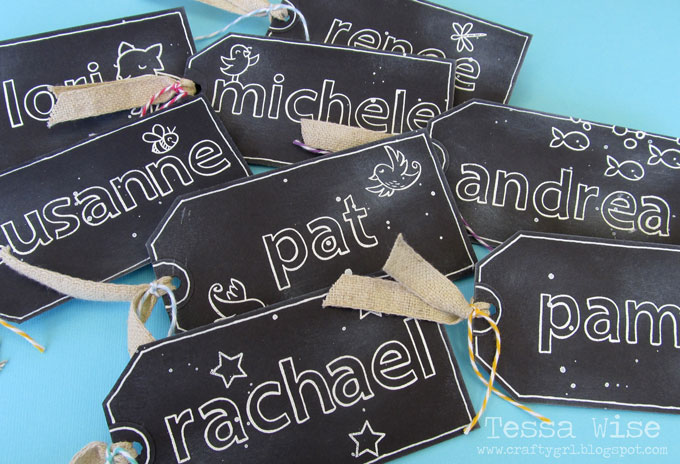 Scrapdoodles: Chalkboard Style Name Tags