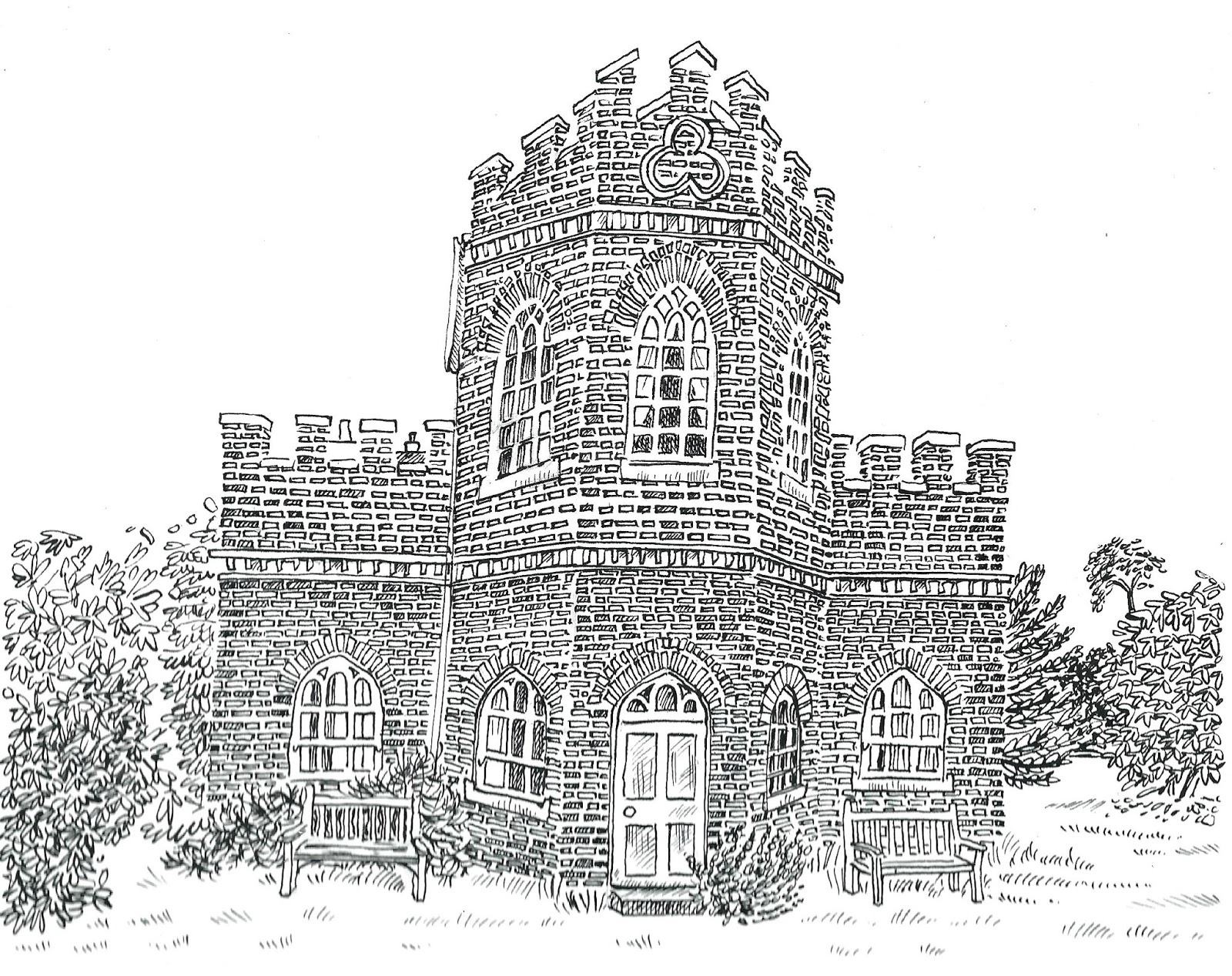 Catherine Aldred - Illustrator: Gothic Folly at Scampston - nearing ...