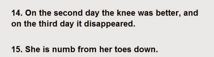 30 Unexpected Sentences Found In Patients Hospital Charts