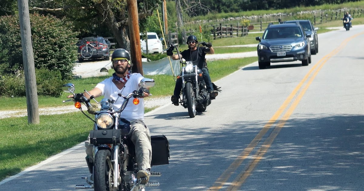 Augusta, Missouri August 23: Bikers riding on Highway 94 on a sunny ...