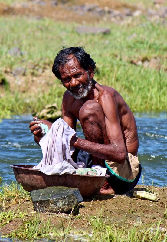 Stock Pictures: Washing clothes by hand