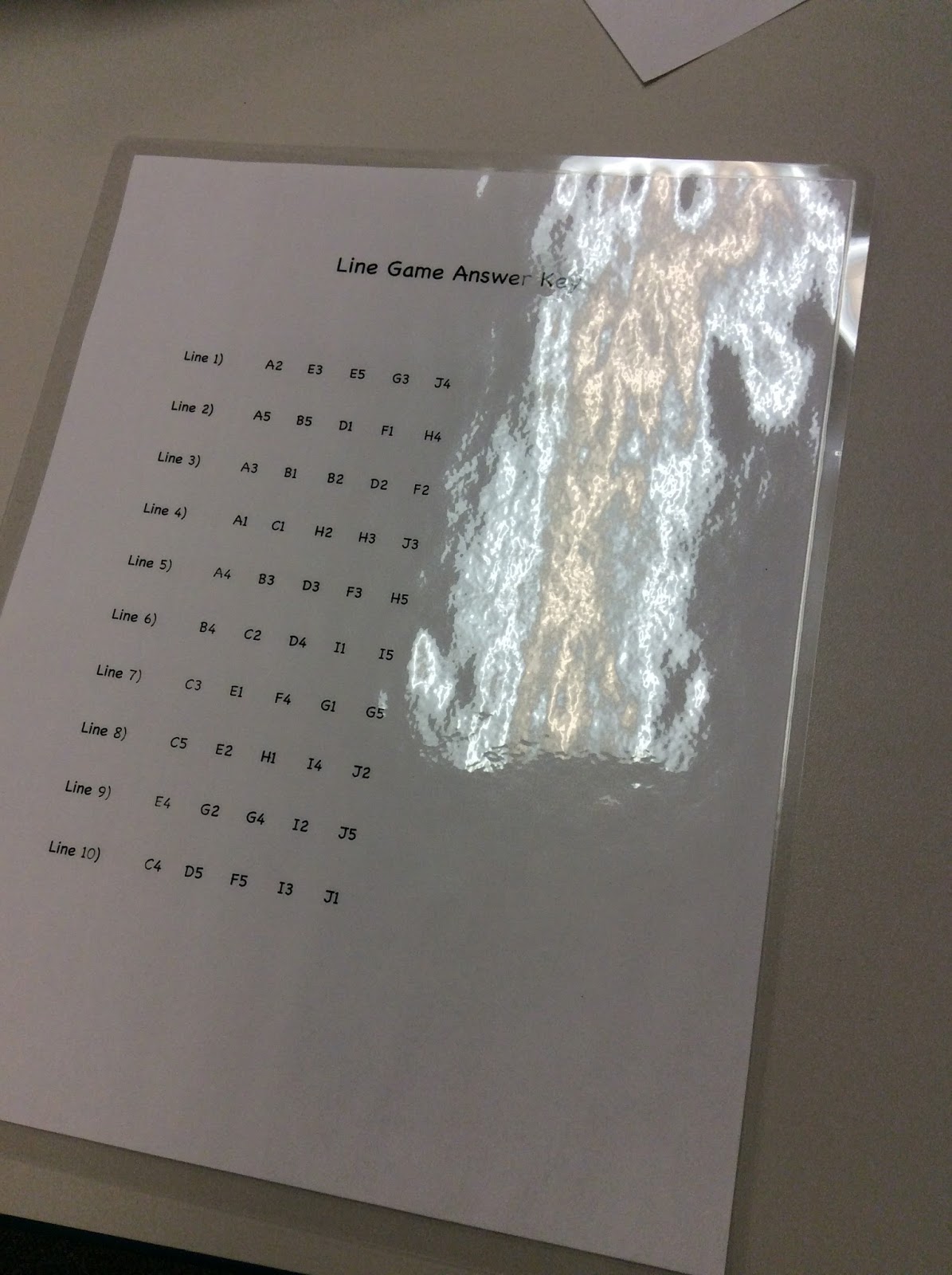 The Line Game - Linear Graph Review