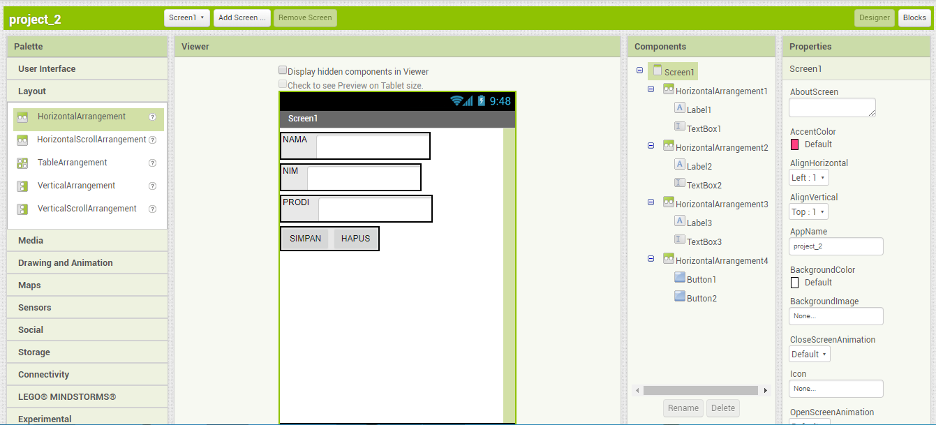 Penggunaan Fungsi Label, TextBox, dan Button pada MIT App Inventor ... Penggunaan Fungsi Label, TextBox, dan Button pada MIT App Inventor ...