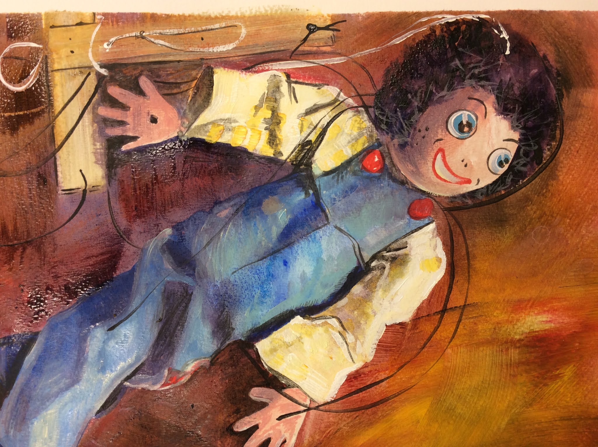 julie edwardson artspace: Acrylic painting, Puppet