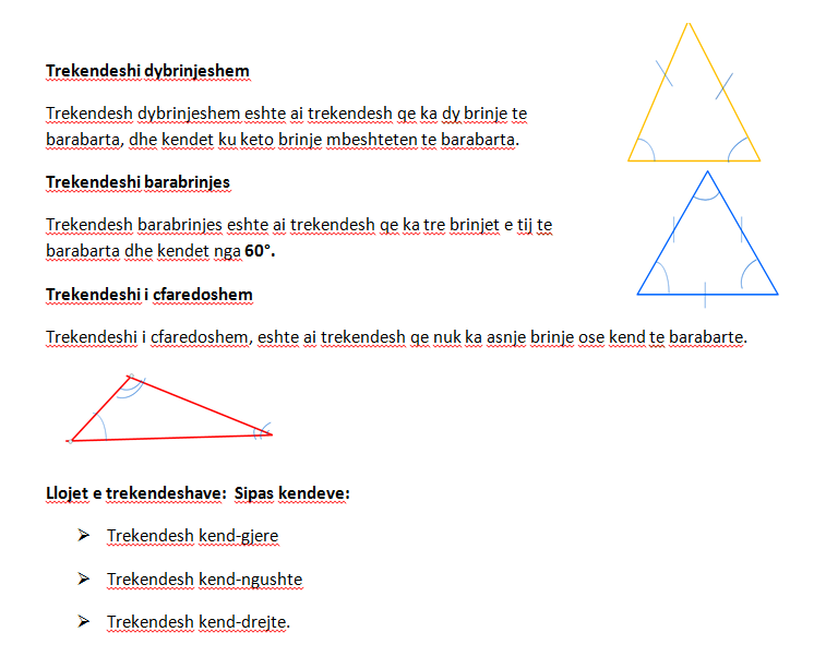 Detyra Kursi Te Gatshme Me Porosi: Njashmetia e trekendshave - matematik