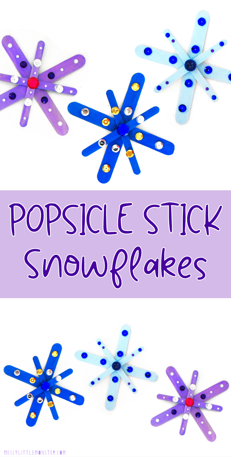 Popsicle Stick Snowflakes Craft - Messy Little Monster