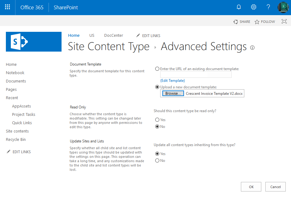 How To Add Document Template To Content Type In Sharepoint Sharepoint Diary