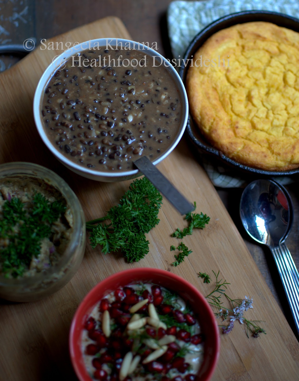 a quick cornbread, two dips and a kaali daal : some meals are a mix of ...