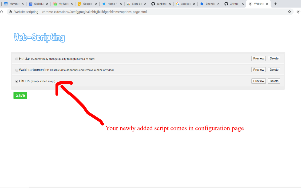 Website custom scripting