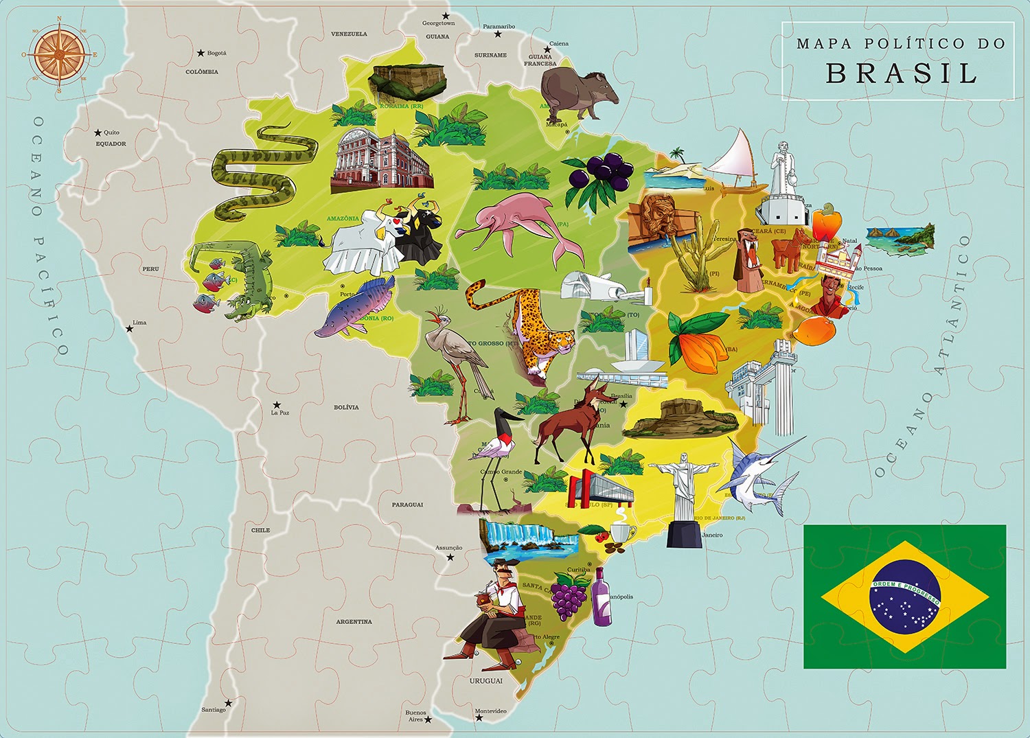 Mapa Pictórico Do Brasil - LIBRAIN