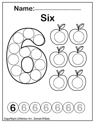 Set of 123 Numbers (Count Apples) Dot Marker Activity Coloring Pages ...