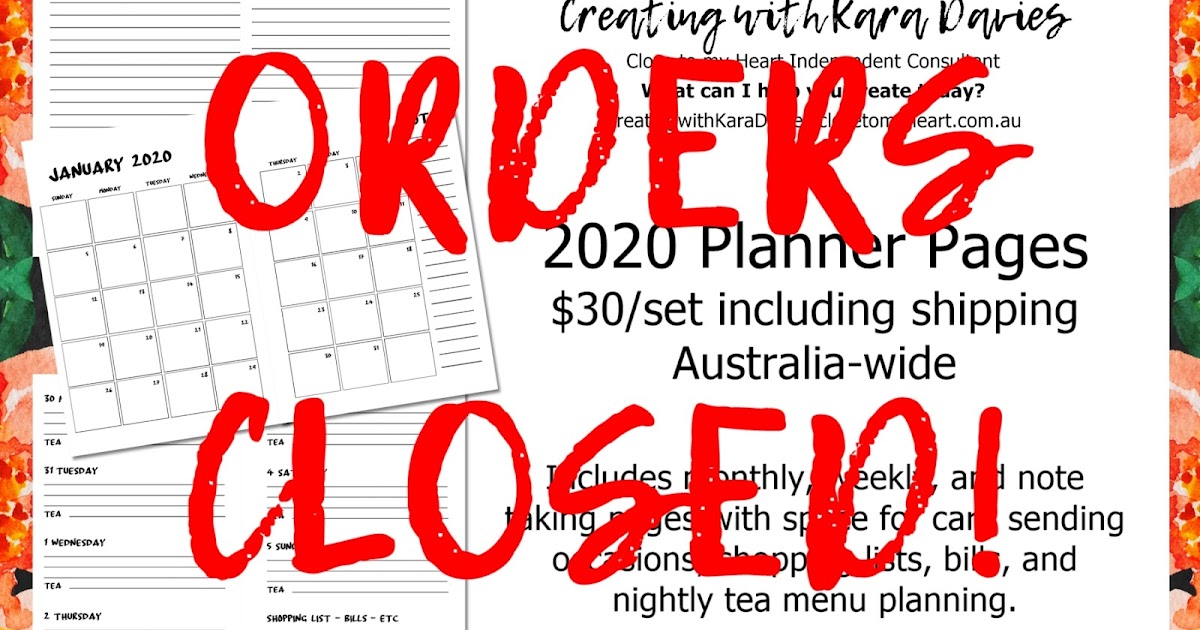 Creating with Kara Davies: 2020 Planner Pages