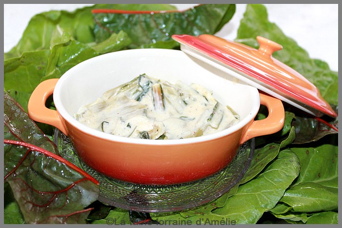 LA TABLE LORRAINE D'AMELIE: Blettes à la crème d'ail et parmesan