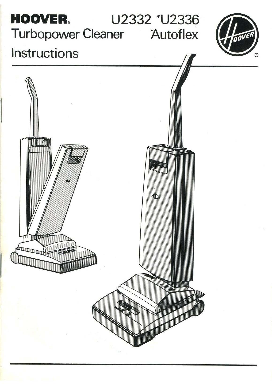 Hoover Turbopower U2332 & U2336 Instruction Manual