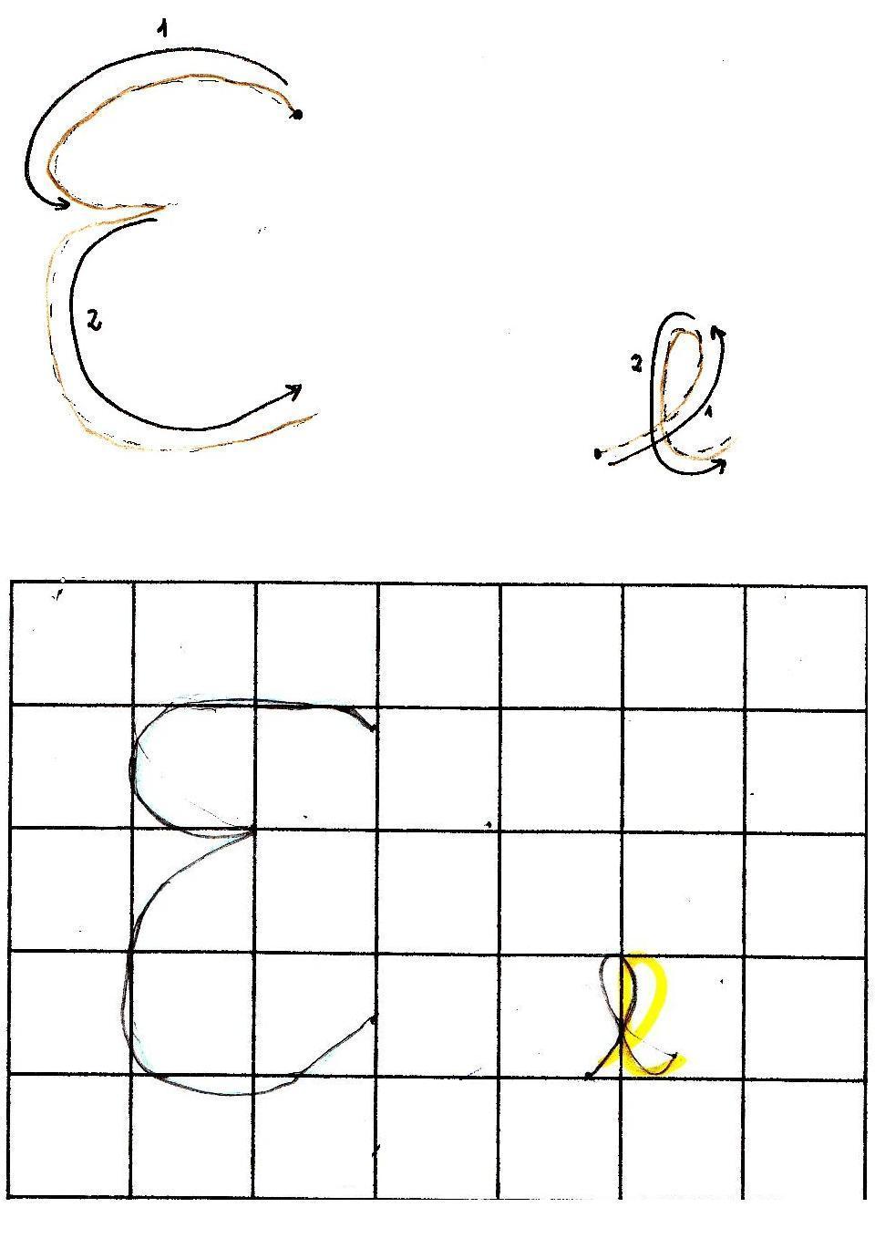 Plantillas para la escritura cursiva de vocales