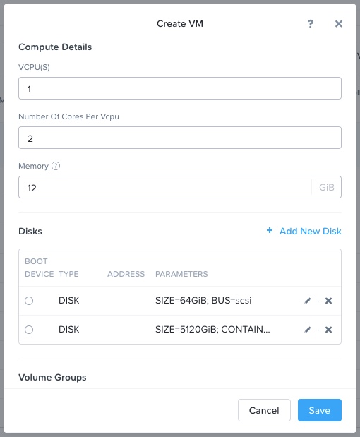 Rubrik : Deploy EDGE into Nutanix AHV Cluster