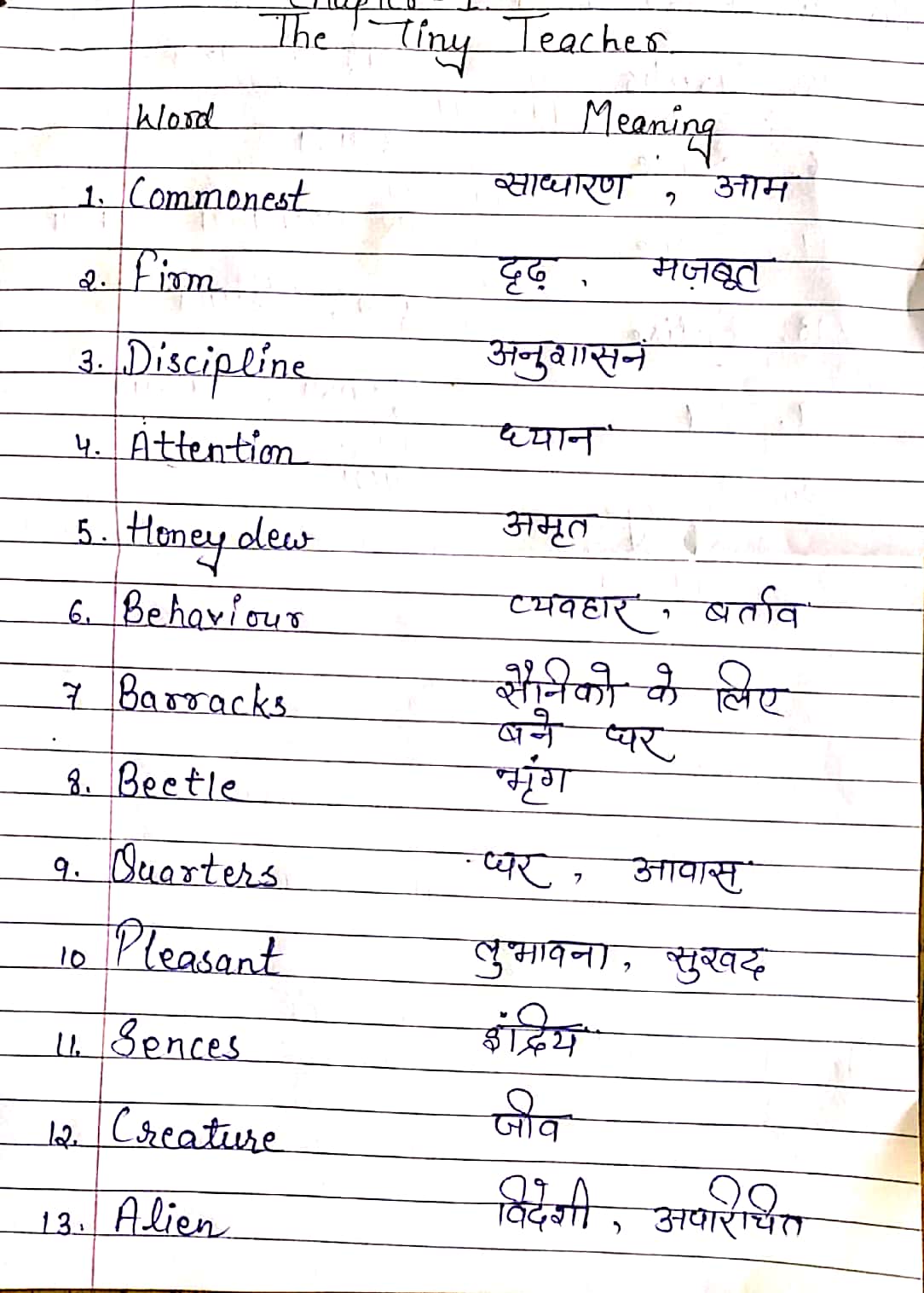 NCERT class 7 English Chapter 1 suppplementary The Tiny Teacher