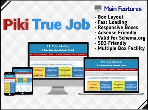 Piki True Job - Education Blogger Template