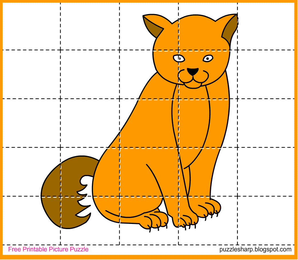 Free Puzzle Game Printable: Cat Picture Puzzle