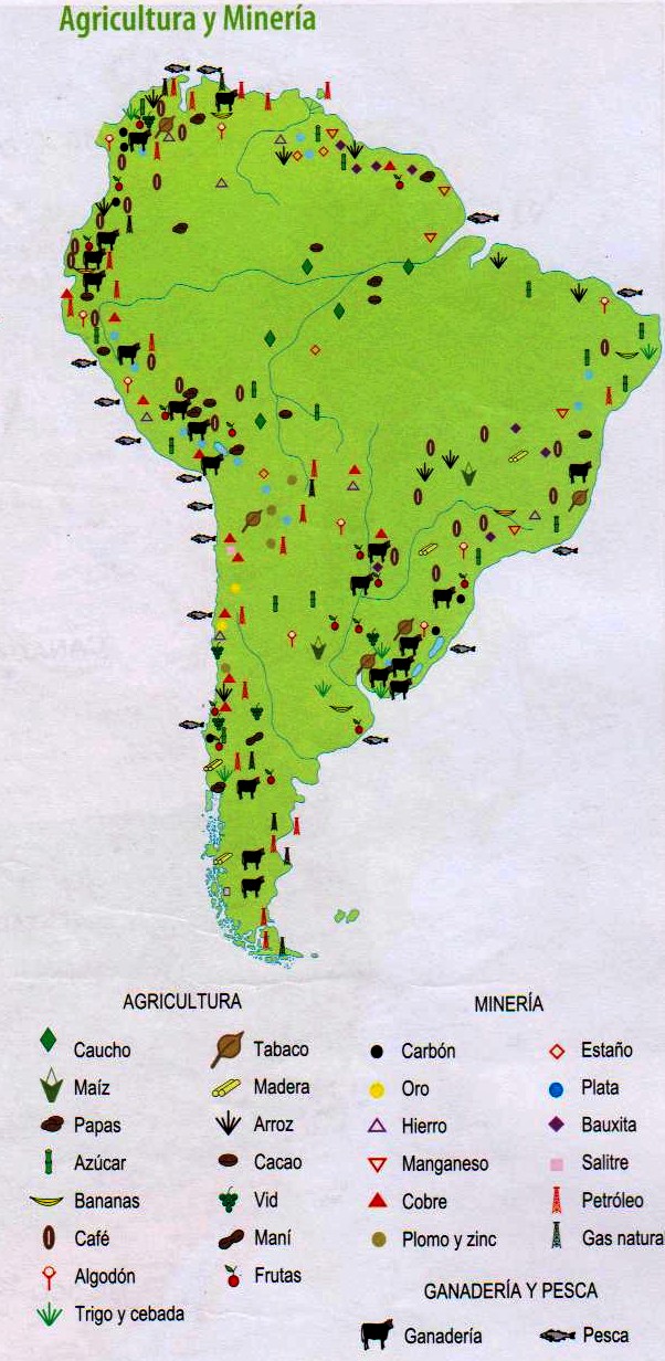 Mapa Economico De America Del Sur