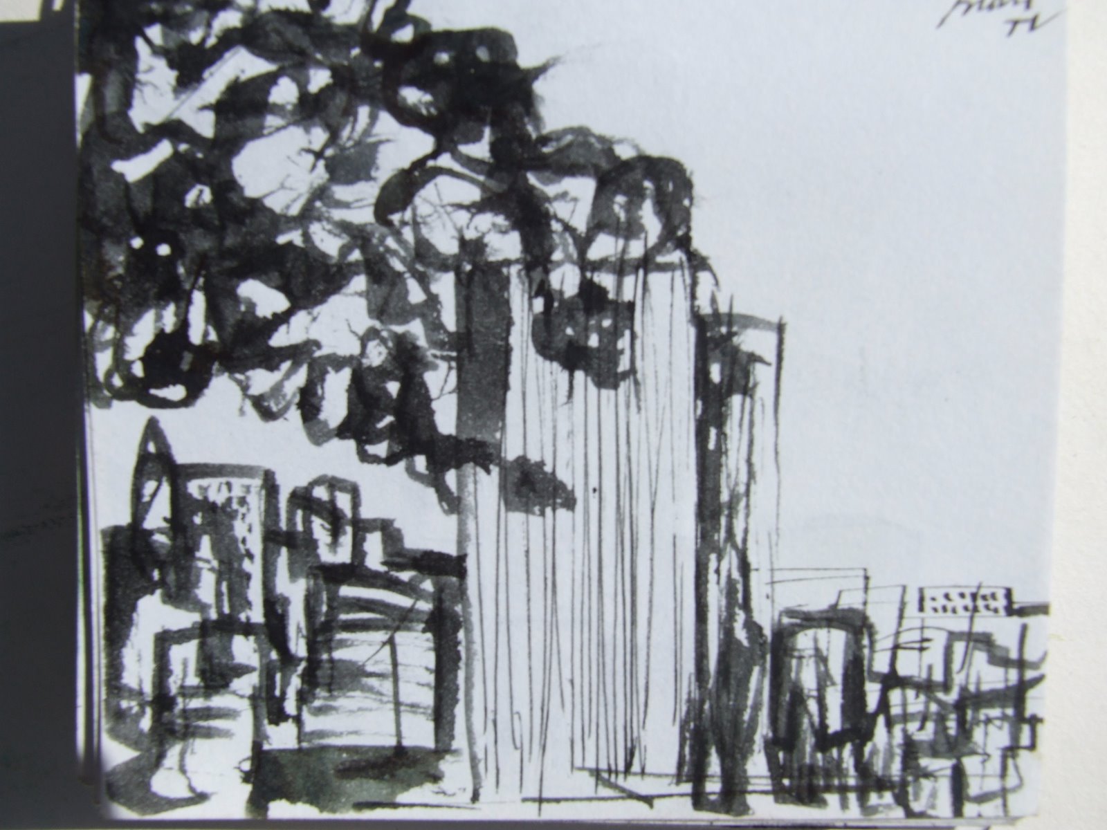 Day2day: 9 / 11 sketchbook (drawings from the TV, Sept 11th / 12th 2001))