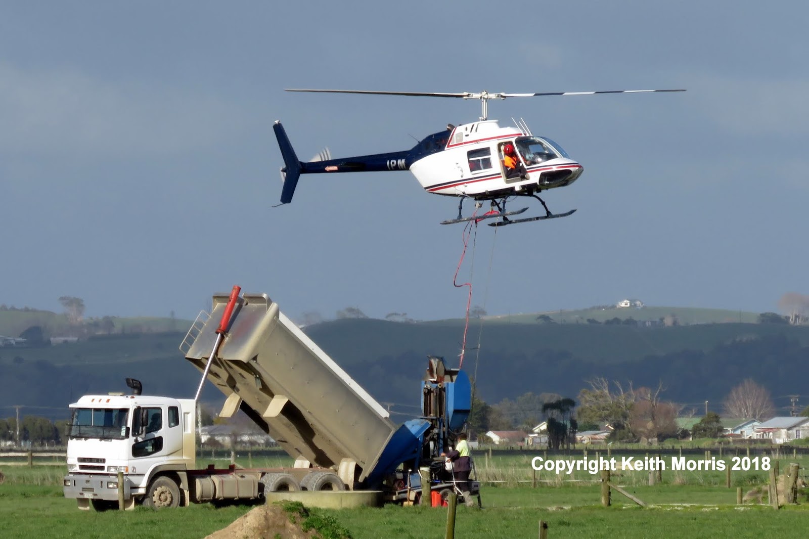 NZ Civil Aircraft: Jetranger Topdressing at Ruawai 25-8-2018