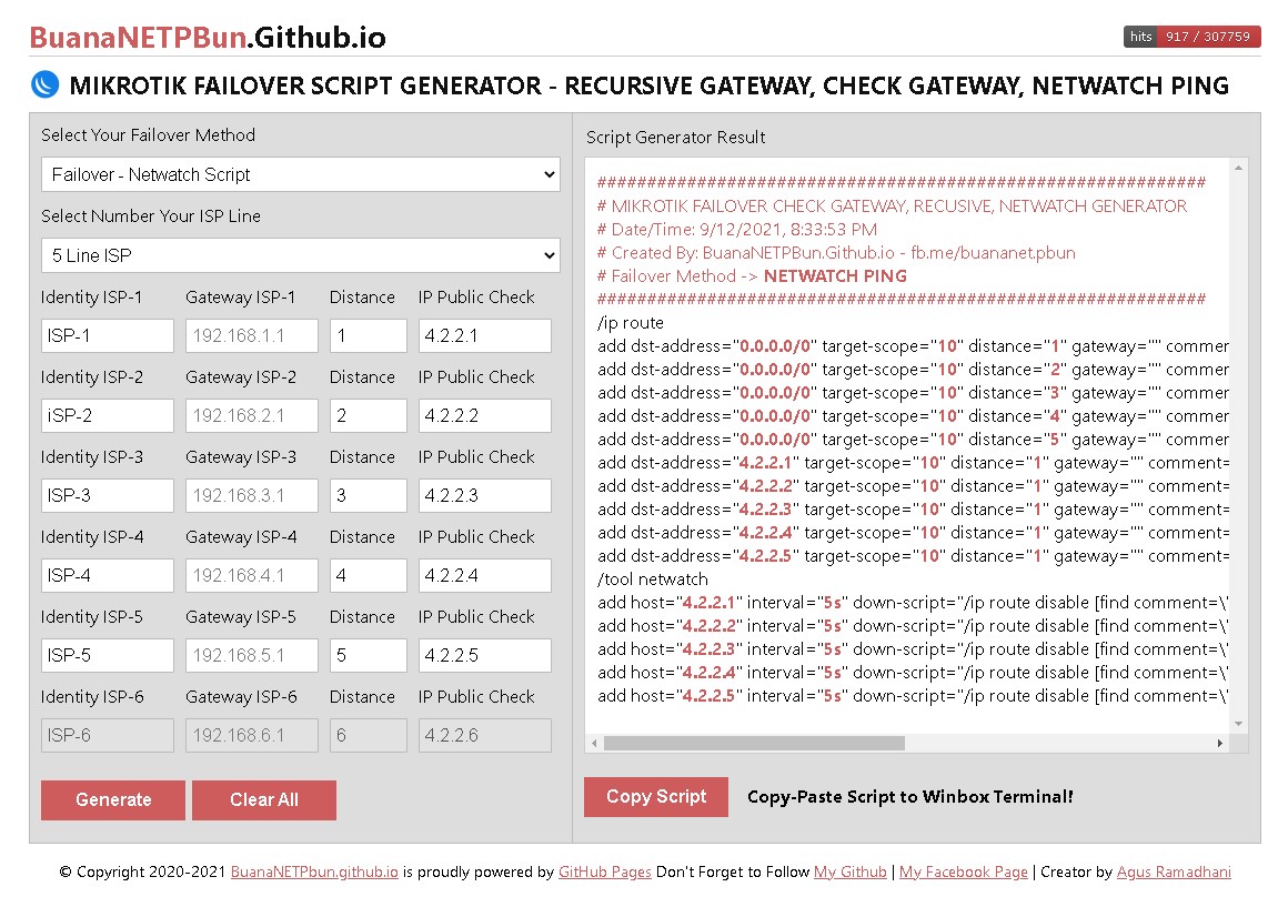 Mikrotik Failover Script Generator - Recursive, Netwatch and Check ...