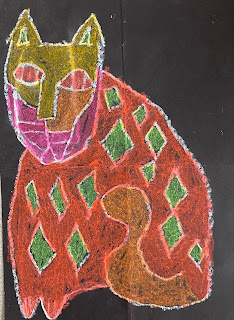 Mrs. Harris' art room: Laurel Burch cats kindergarten art lesson