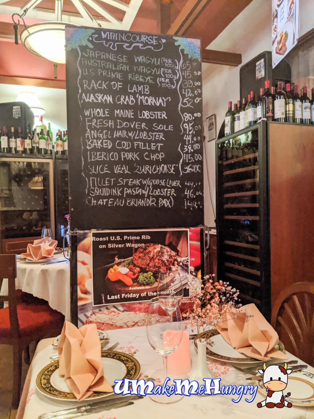 Physical Menu on Board