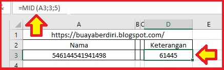 Rumus MID Excel - Rumus excel Mengambil karakter angka dan huruf