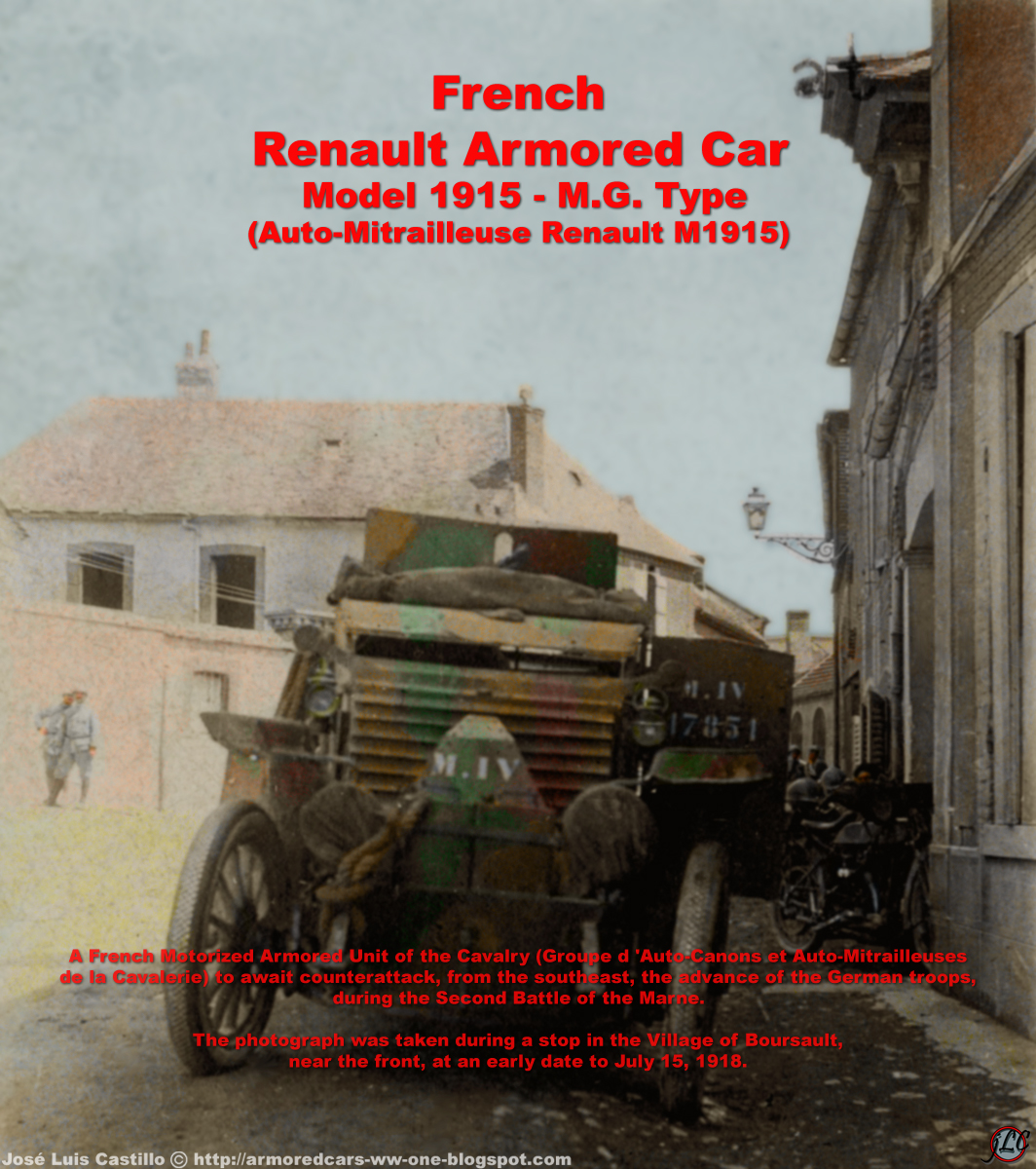 Armored Cars in the WWI: French Renault Armored Car (M.G. type) Model ...