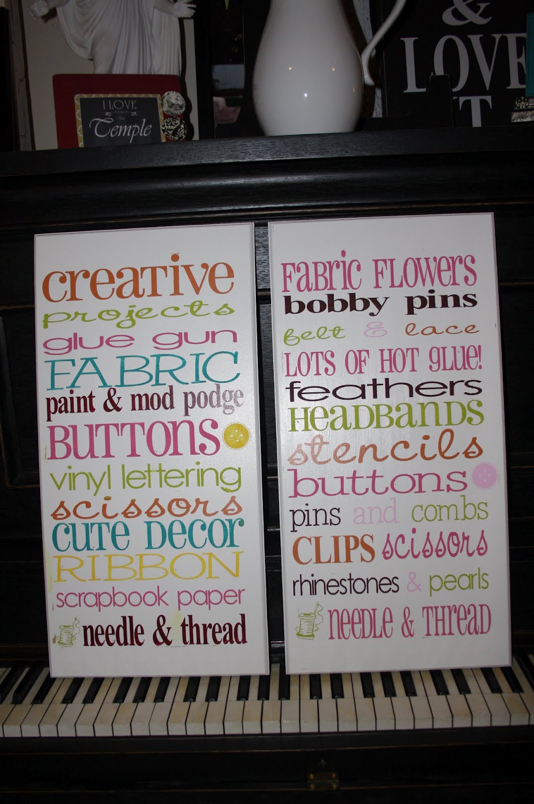 Lanier Household Creations: Craft Room Signs