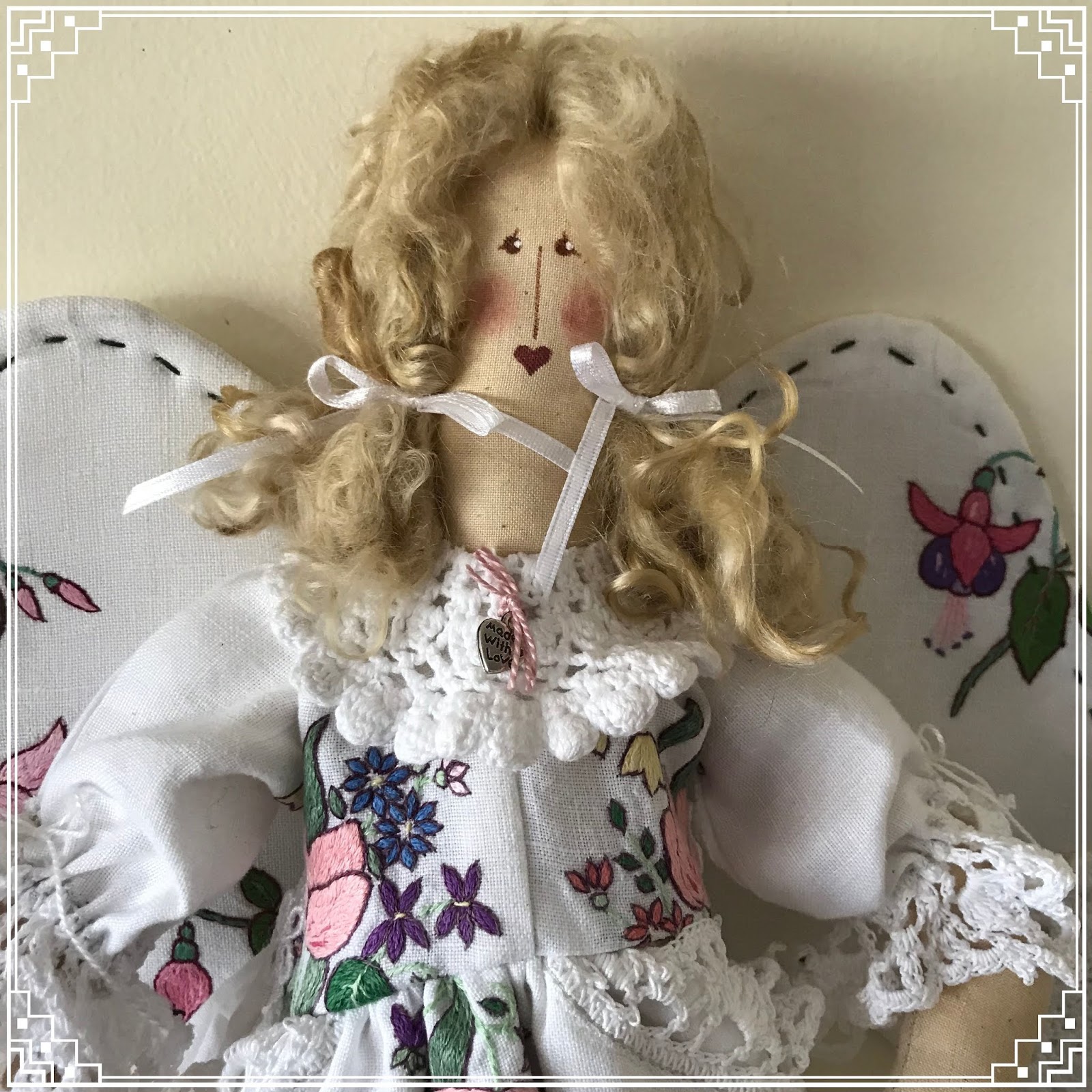 My Threadbear Life: Three Large Angels Made Using Vintage Linens
