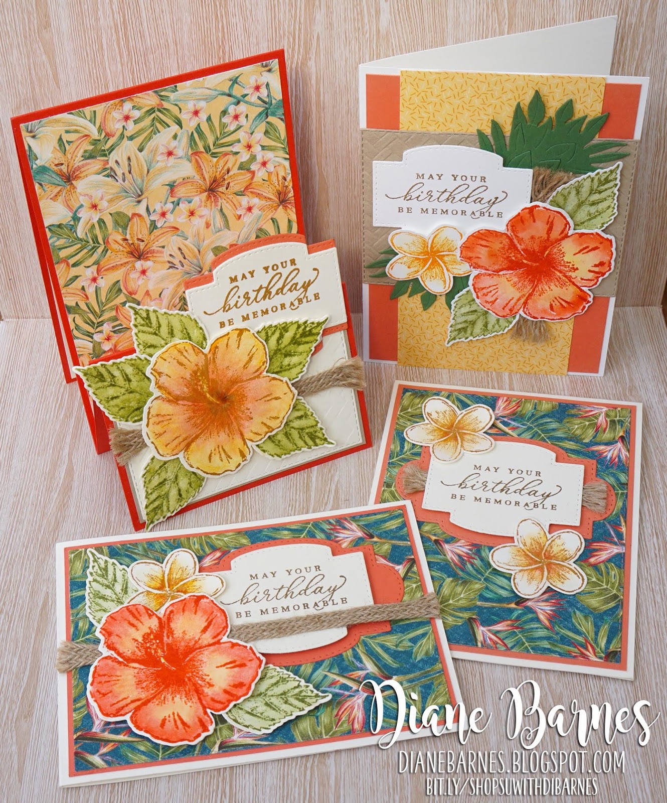 colour me happy: Timeless Tropical Birthdays 3 - even more cards