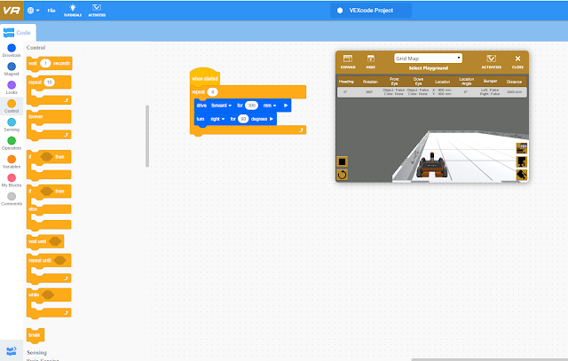 Robots and Physical Computing: Programming Robots Virtually 1 - VEXcode VR