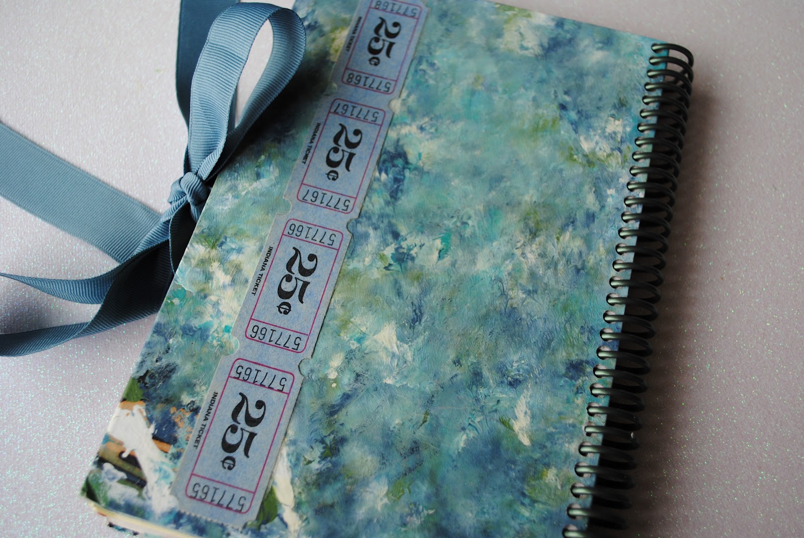Quirk Crafts: Pretty Blue Green Hand Painted Journal - Multi Sized Page ...