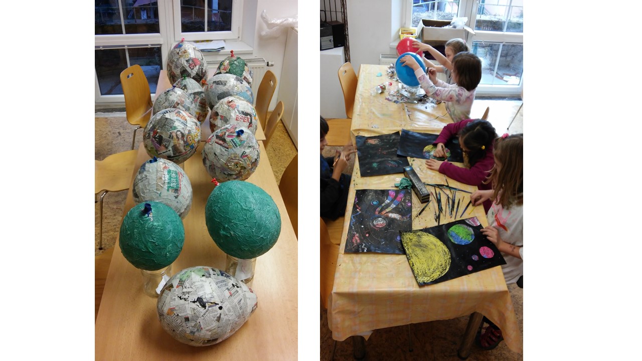 Paper mache - alien head / Kašírování - hlava mimozemšťana