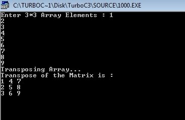 C++ Program to Find Transpose of a Matrix.