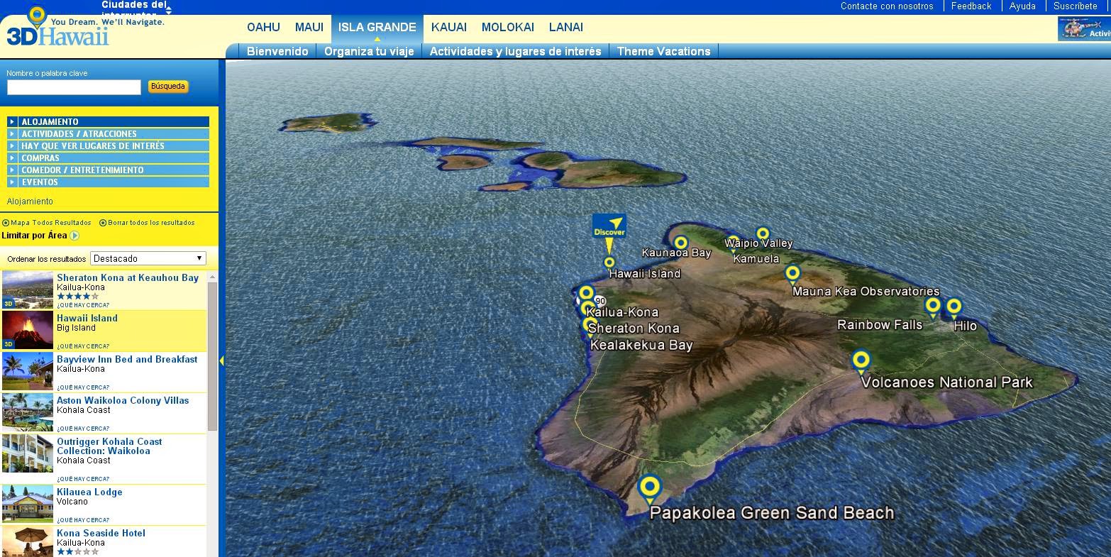 Geotics: 3D Hawaii - Portales turísticos con la API de Google Earth