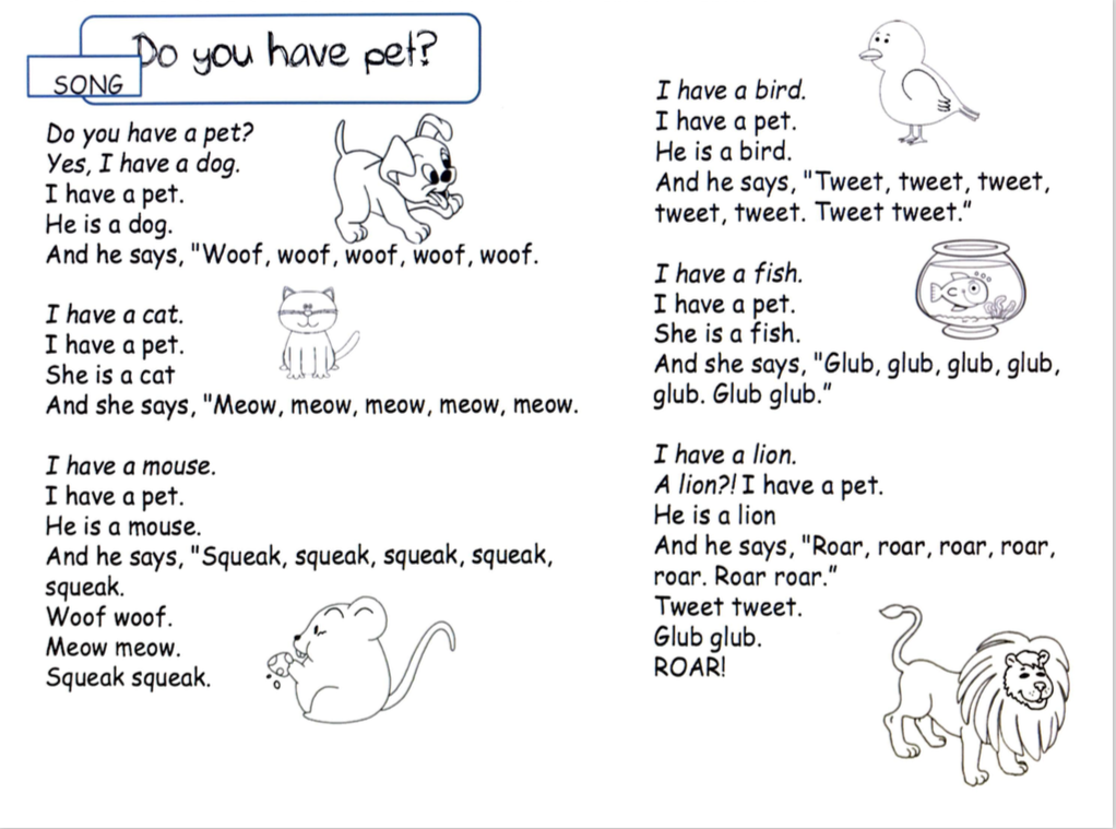 anglais : I have a pet