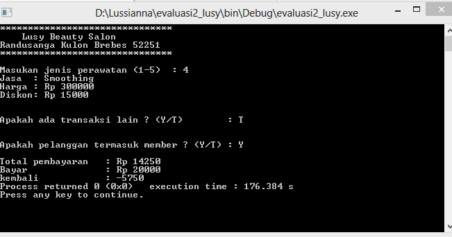 Contoh Program Kasir Salon Menggunakan C++ | Seputar Anak Informatika