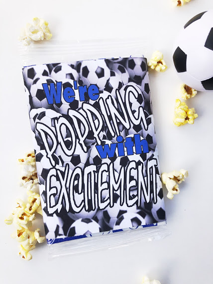 Soccer Popcorn Wrapper Printable perfect for the Team Mom