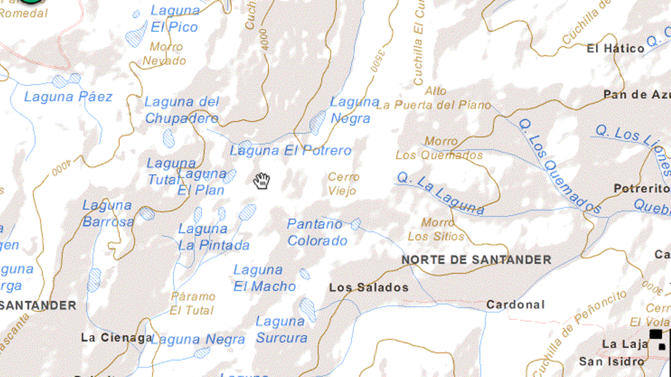 Mapas, Páramo de Santurbán: Mapas, Páramo de Santurban