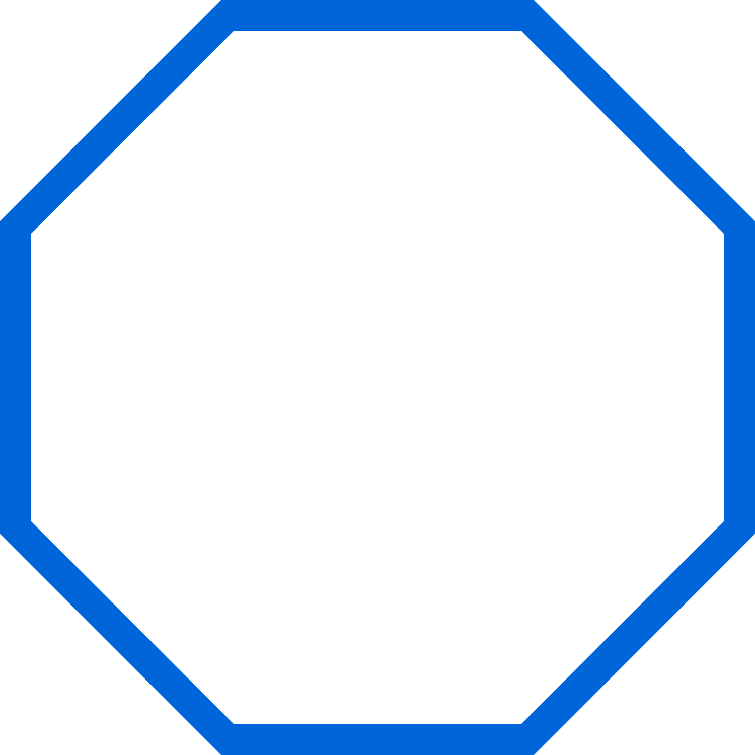 An octagon with a blue border has no background color