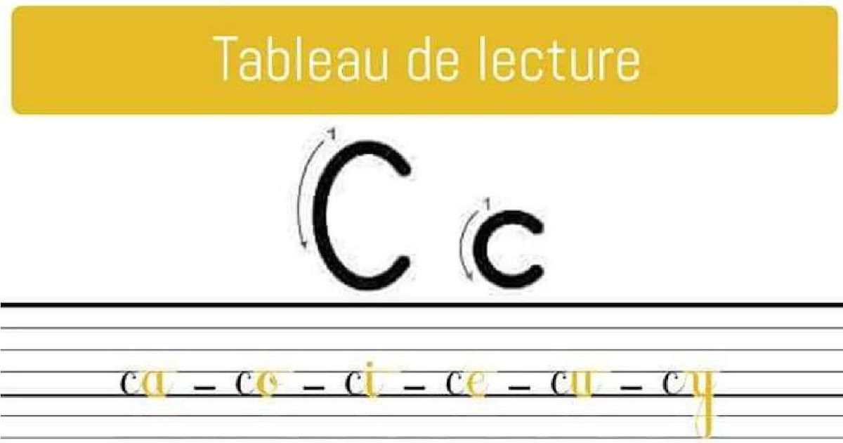 Tableu de Lecture Cursive /C/ - مدونة معلمي