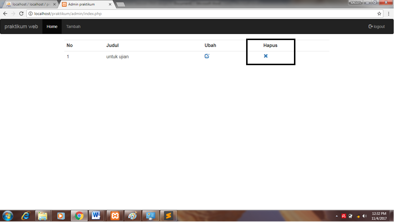 tutorial CRUD dengan PHP dan MYSQL